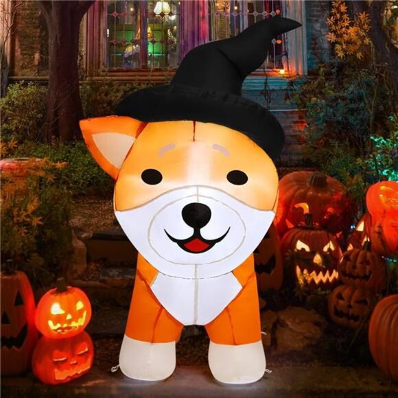 Holiday | 4 Ft Halloween Inflatables Dog Outdoor Decor Blow Up Yard ...